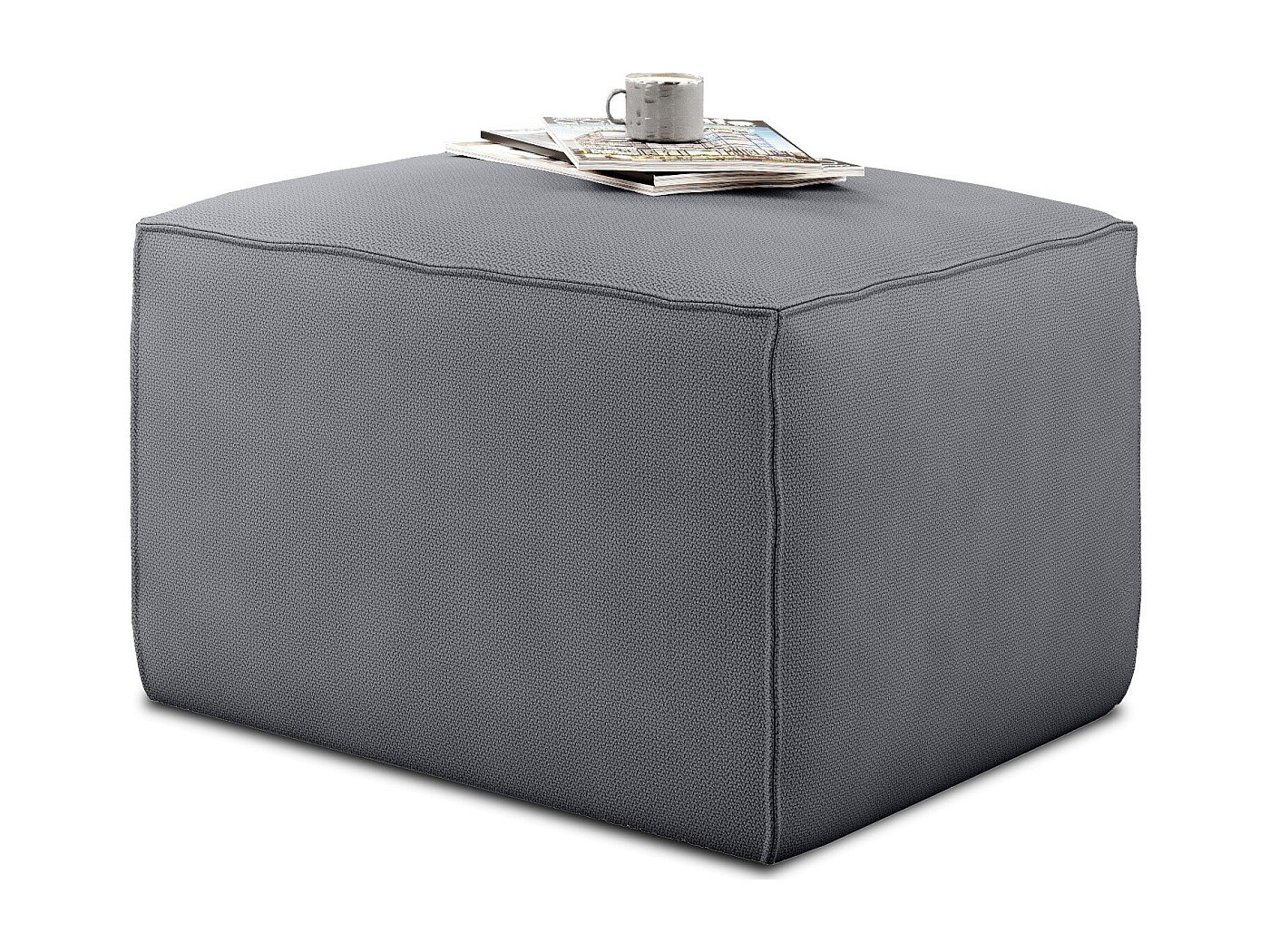 Pouf de salon en tissu WILACE – Élégant et confortable-Gris clair