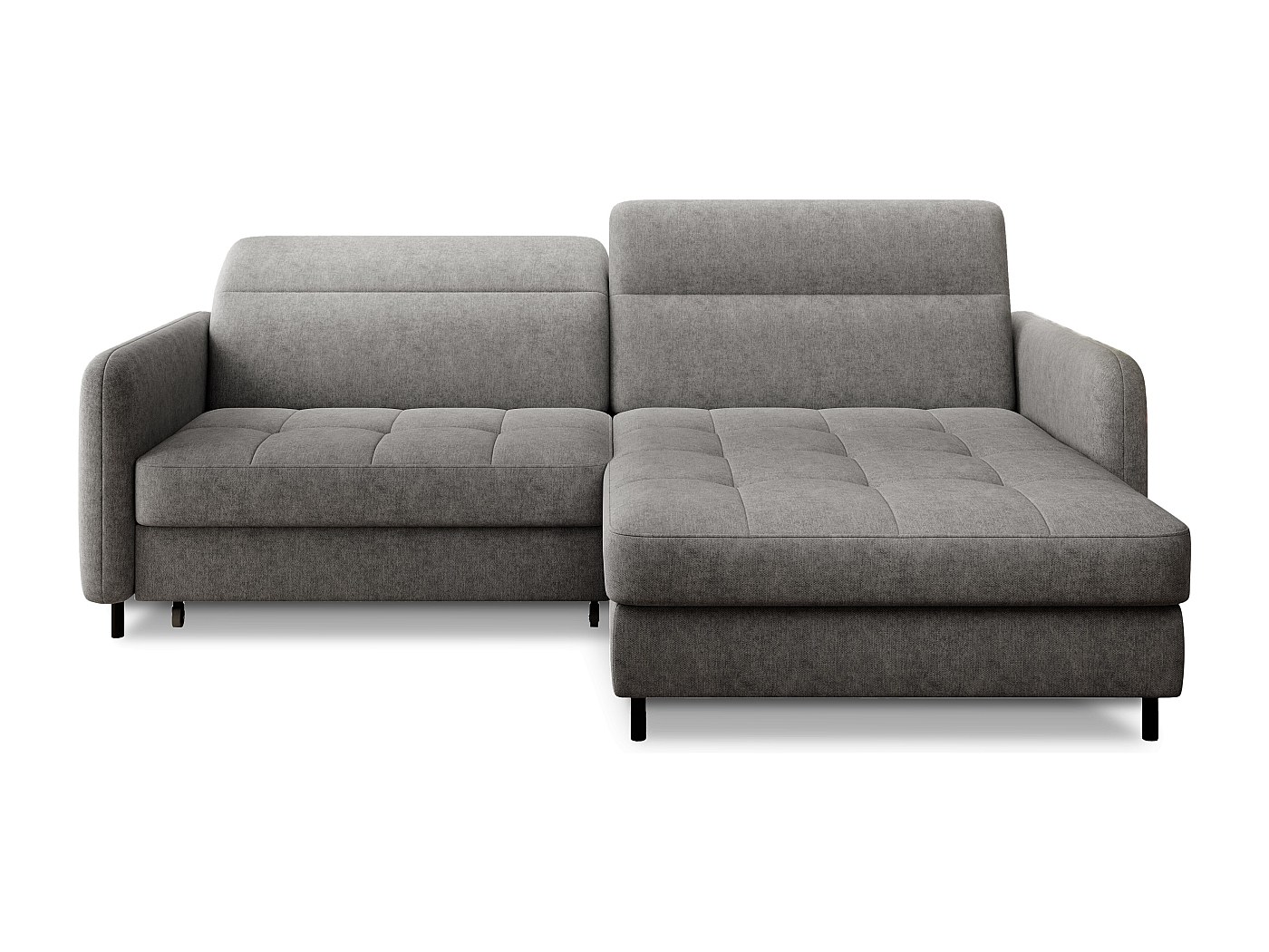 Petit canapé d’angle convertible tissu Kunder-Gris-angle droit