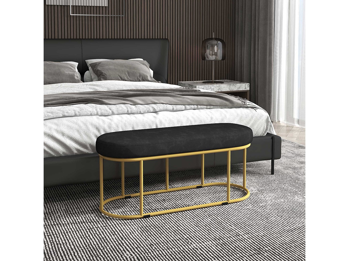 Banc rembourré aspect velours,banc d'assise,banc de lit,banc de ...