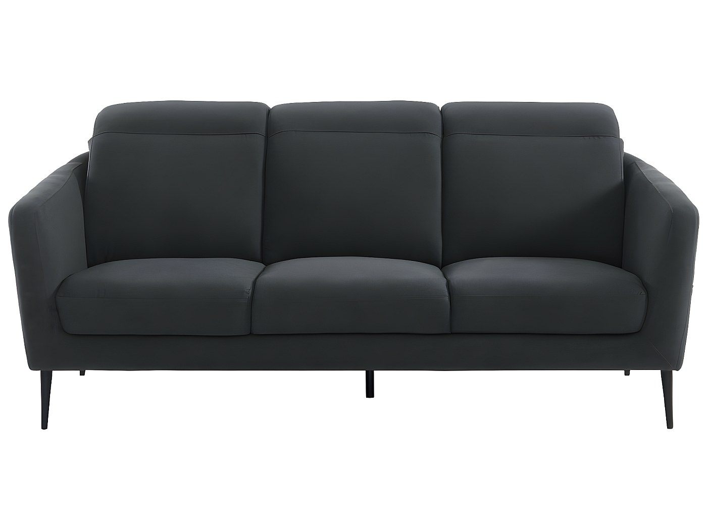 Canapé scandinave 3 places en tissu gris avec têtières relevables et ...