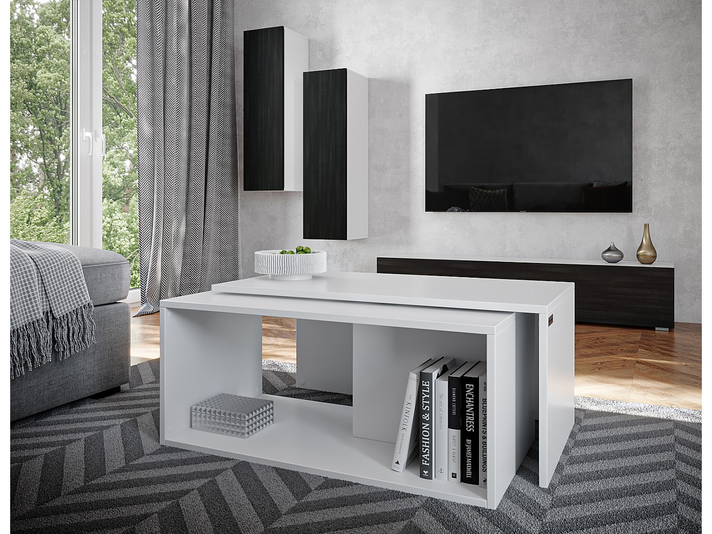 Table basse / Table à café lot de 2 – 90 x 48 x 40 cm, Table de salon moderne, Table de canapé ...