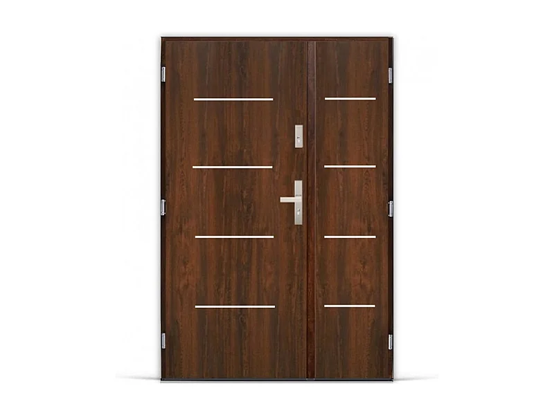 Porte d'entrée double MADRID 120 cm - 90x30 cm - Couleur: Noyer ...