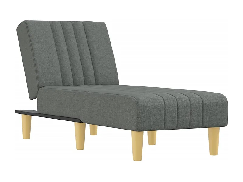 Méridienne chaise longue pour tissu grise 55 x 155 x 33 cm DEC026181