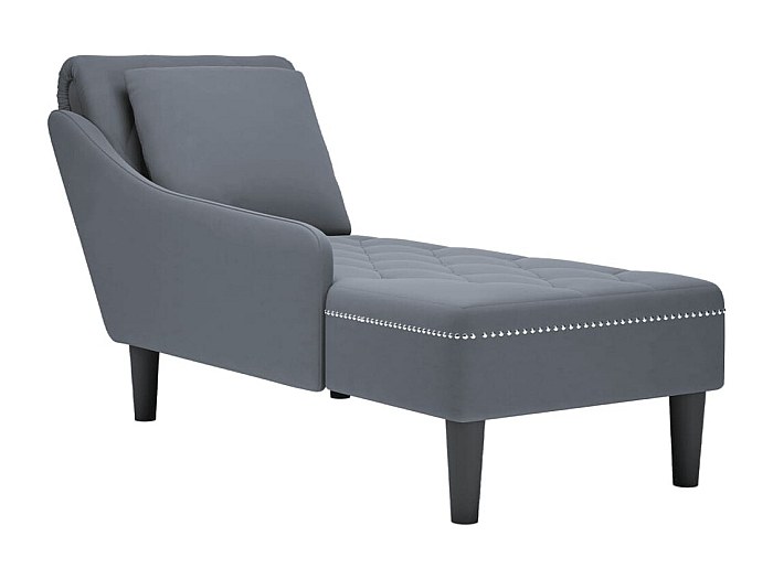 Méridienne chaise longue canapé grise 145 x 56 x 70 cm DEC026266