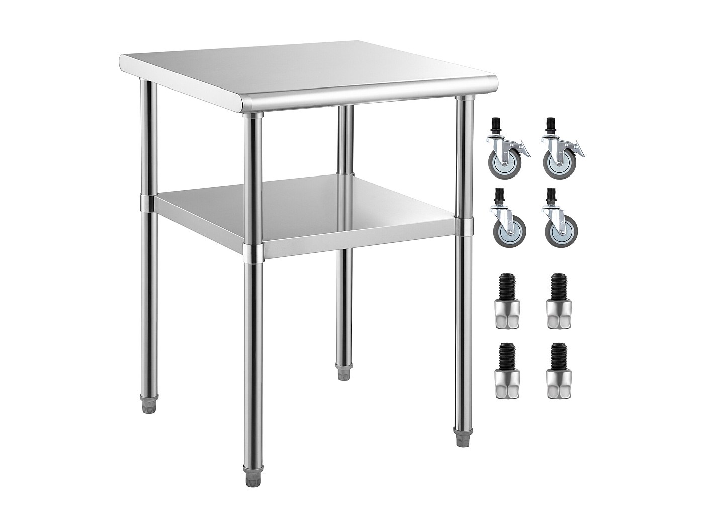 Table de Travail en Acier Inoxydable SucceBuy, 61 x 61 x 85cm, Table de ...