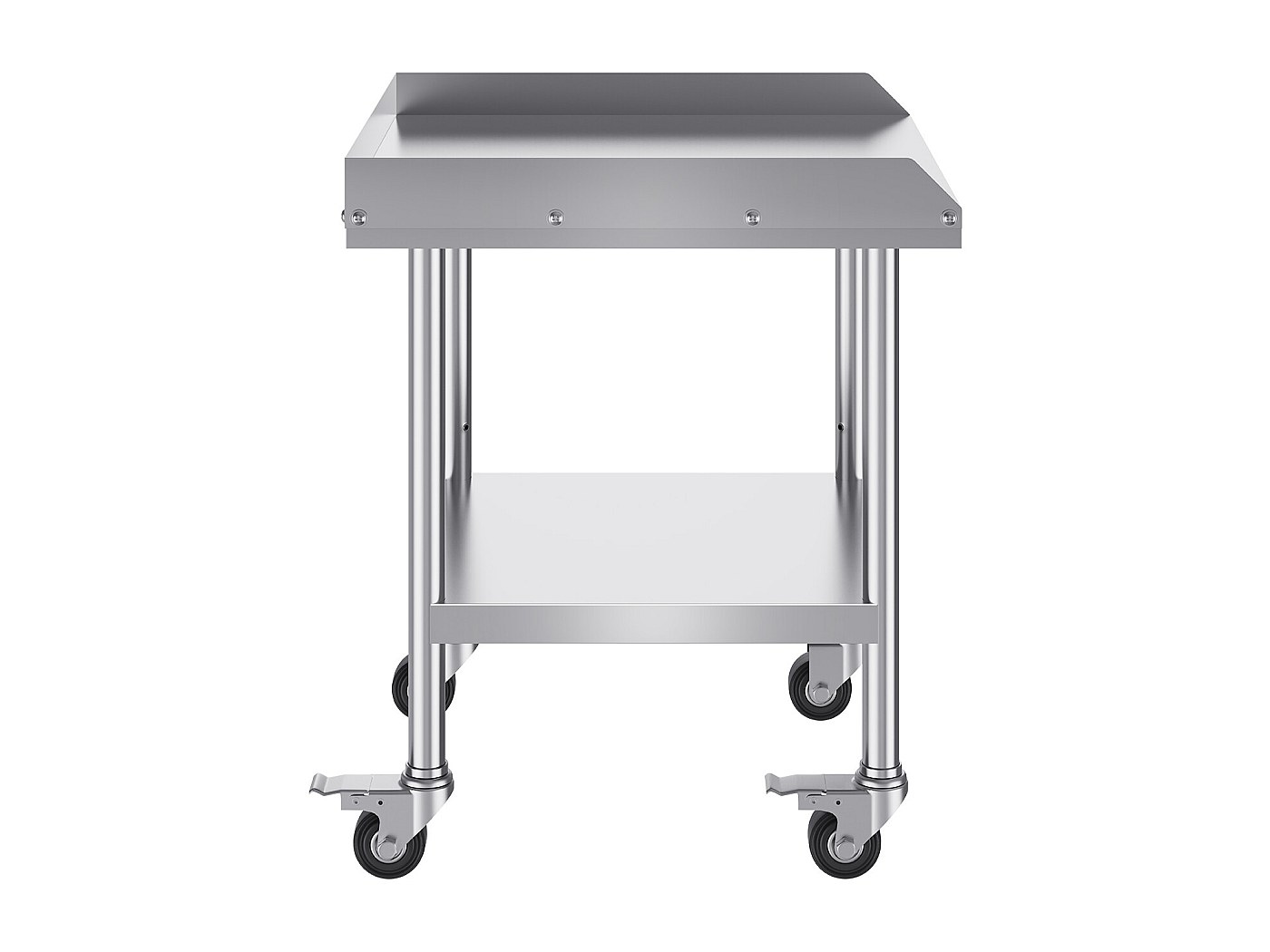 Mesa de Trabajo SucceBuy Mesa de Trabajo de Acero Inoxidable de 60.96 x 60.96 cm con 4 Ruedas ...