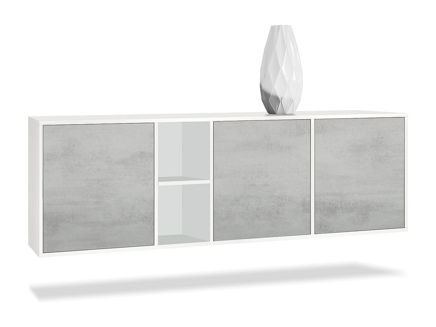 Commode Cuba - blanc mat/aspect béton oxyde - Buffet moderne pour votre ...