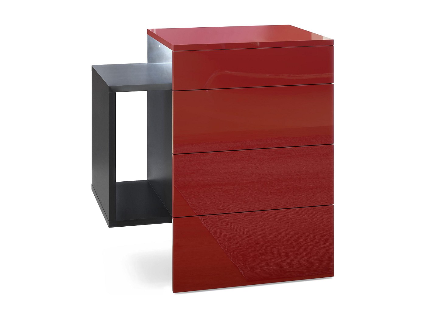 Table de chevet Queens, Table de nuit avec 2 tiroirs et 1 compartiment ...