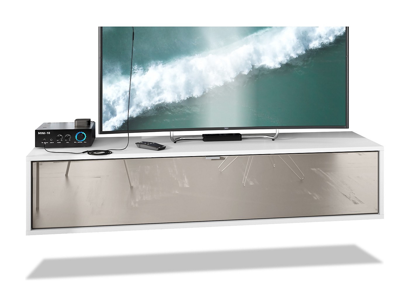 LOWBOARD Lana Fronten in Sandgrau Hochglanz