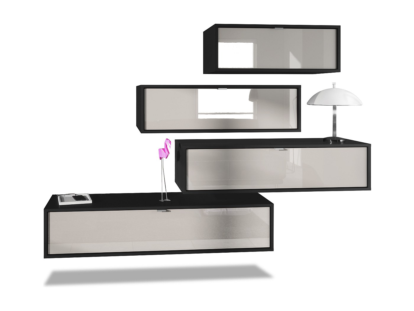 Mueble de pared Lana V3 unidad de pared compuesta por 4 unidades de ...