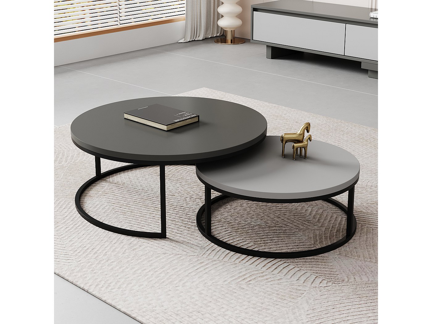 Table basse ronde Tables basses Table de salon ronde Coffee Table 2 ...