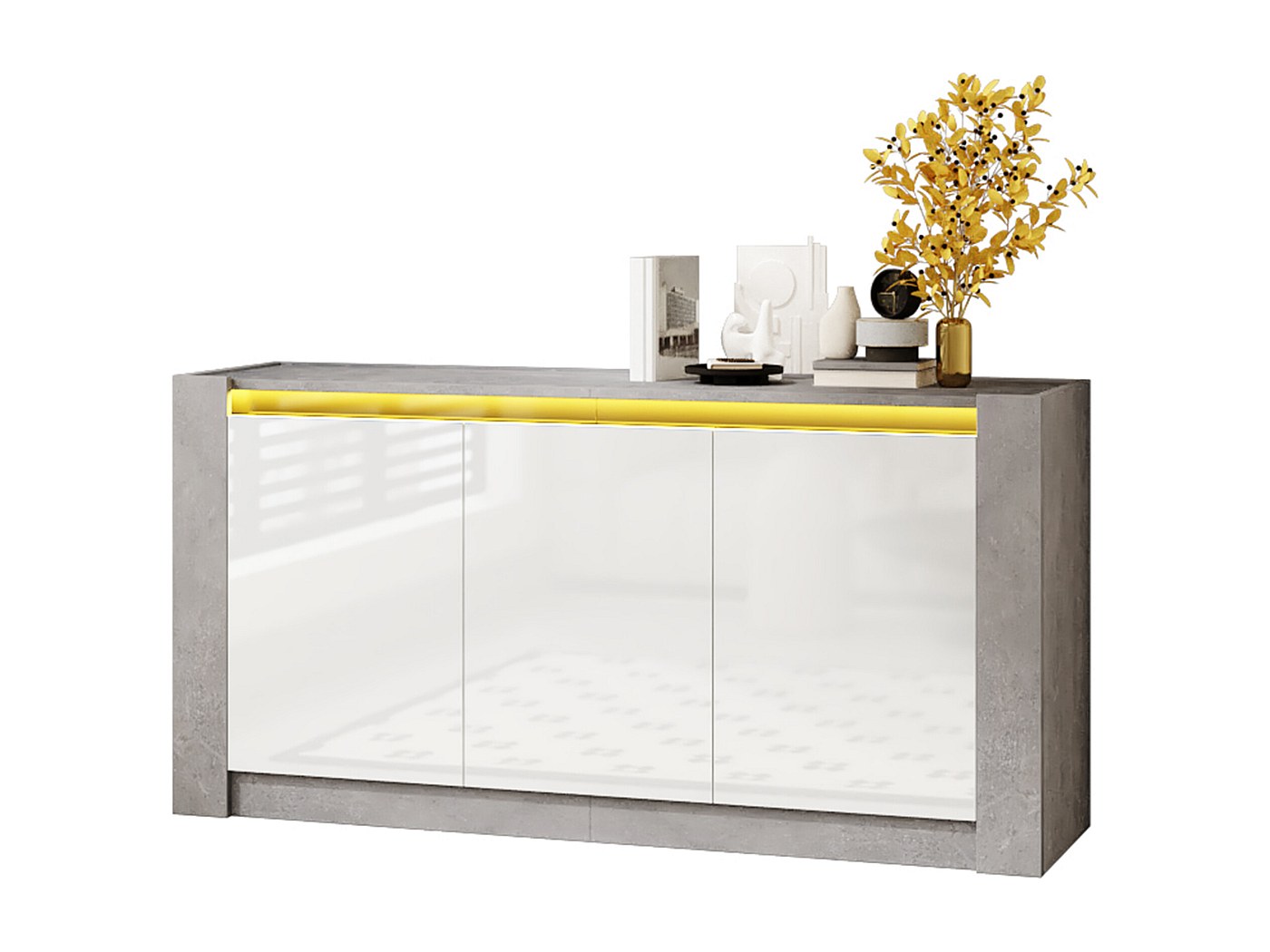 Buffet moderne, design élégant, 3 portes, 6 tiroirs, panneau de ...