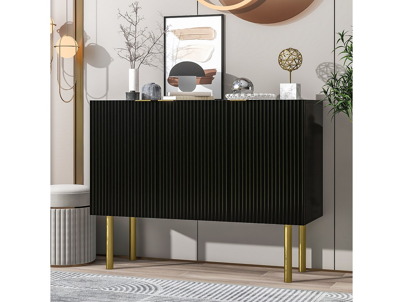 Modern dressoir met 3 deuren, grote opbergruimte, verstelbare planken ...