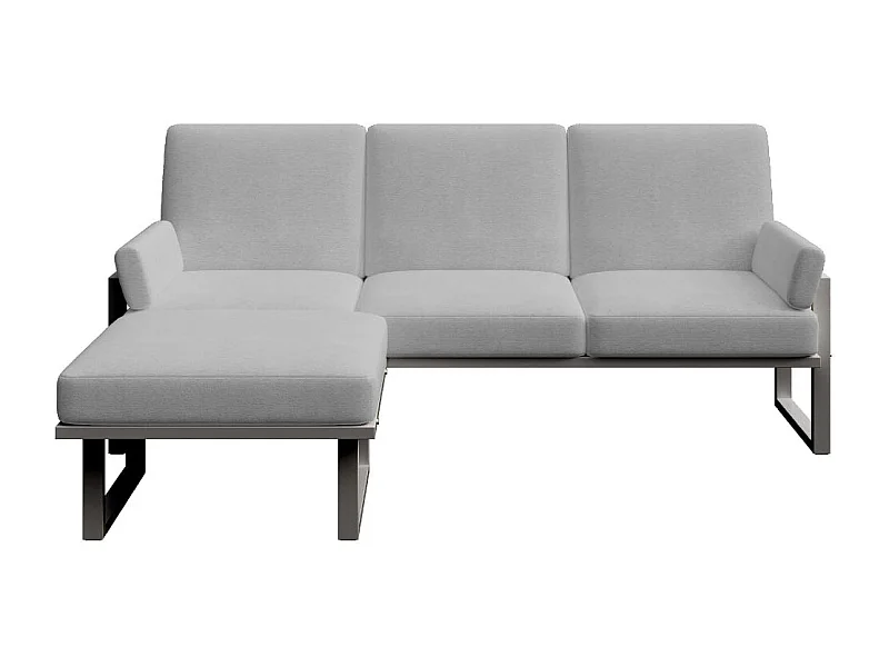 Soledo Canapé d'angle Gris clair - Cadre Anthracite