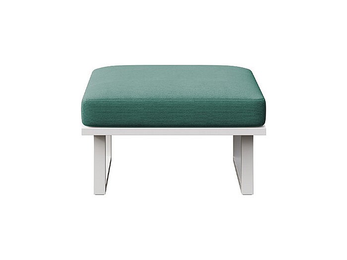 Pouf Soledo Vert profond - Cadre blanc