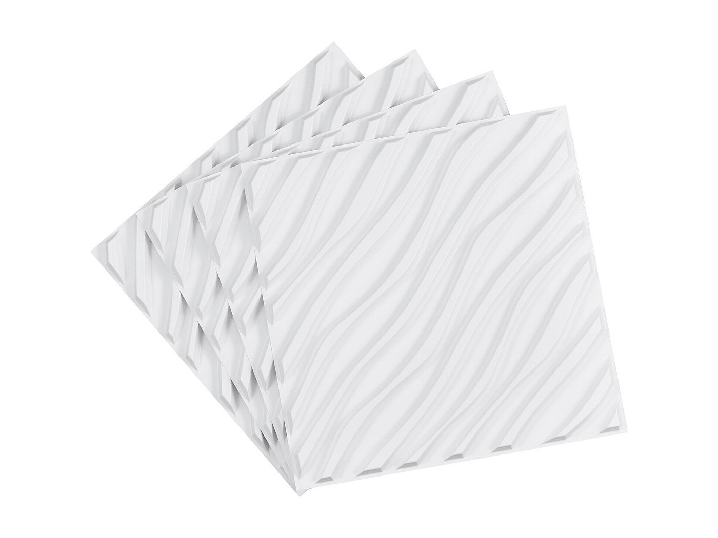 3D-Wandpanelen SucceBuy, Set van 12, 50 x 50 cm, Gegolfd PVC ...