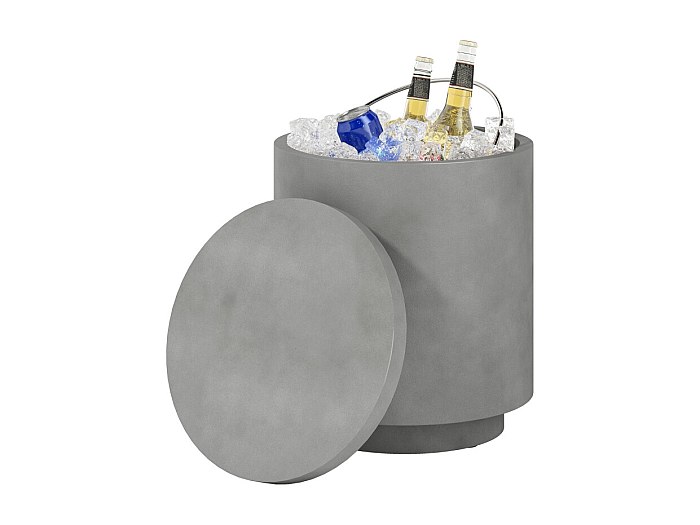 Table d'appoint avec seau à boissons réfrigérant amovible 10 L, design ...