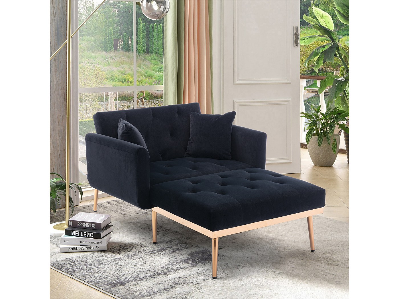 Poltrona moderna con schienale regolabile, chaise longue pieghevole ...