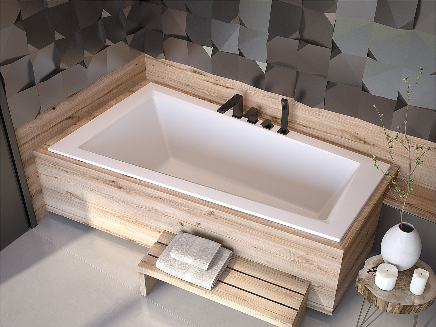 Badewanne Eckwanne INTIMA SLIM 150x85 Links mit Styroporverkleidung ...