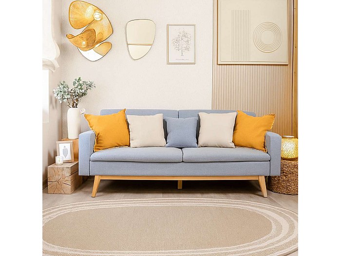 Sofá Cama Reine Azul Celeste - Nalui