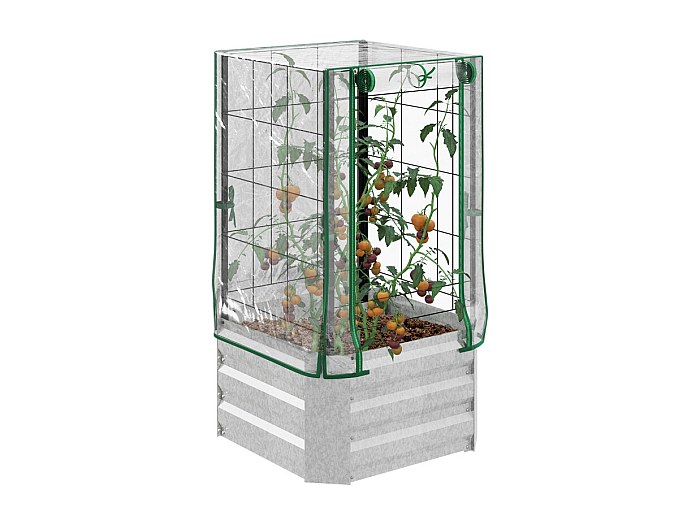 Jardin surélevé avec treillis et 3 étagères, bac à plantes en bois ...