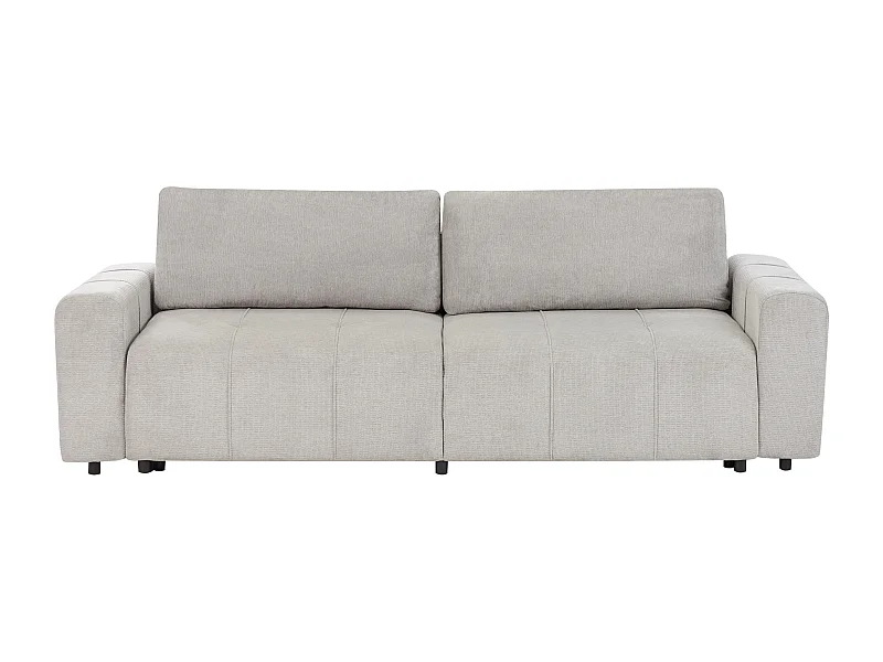 Sofa Stoff hell grau 3-Sitzer gepolstert mit Schlaffunktion und ...