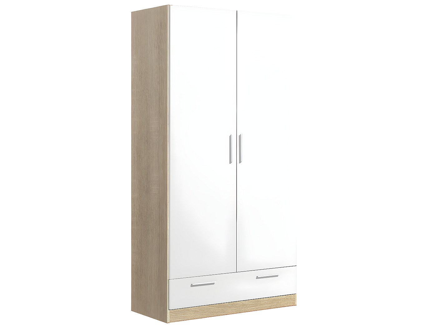 Armoire / placard de rangement de 2 portes + 1 tiroir coloris Chêne ...