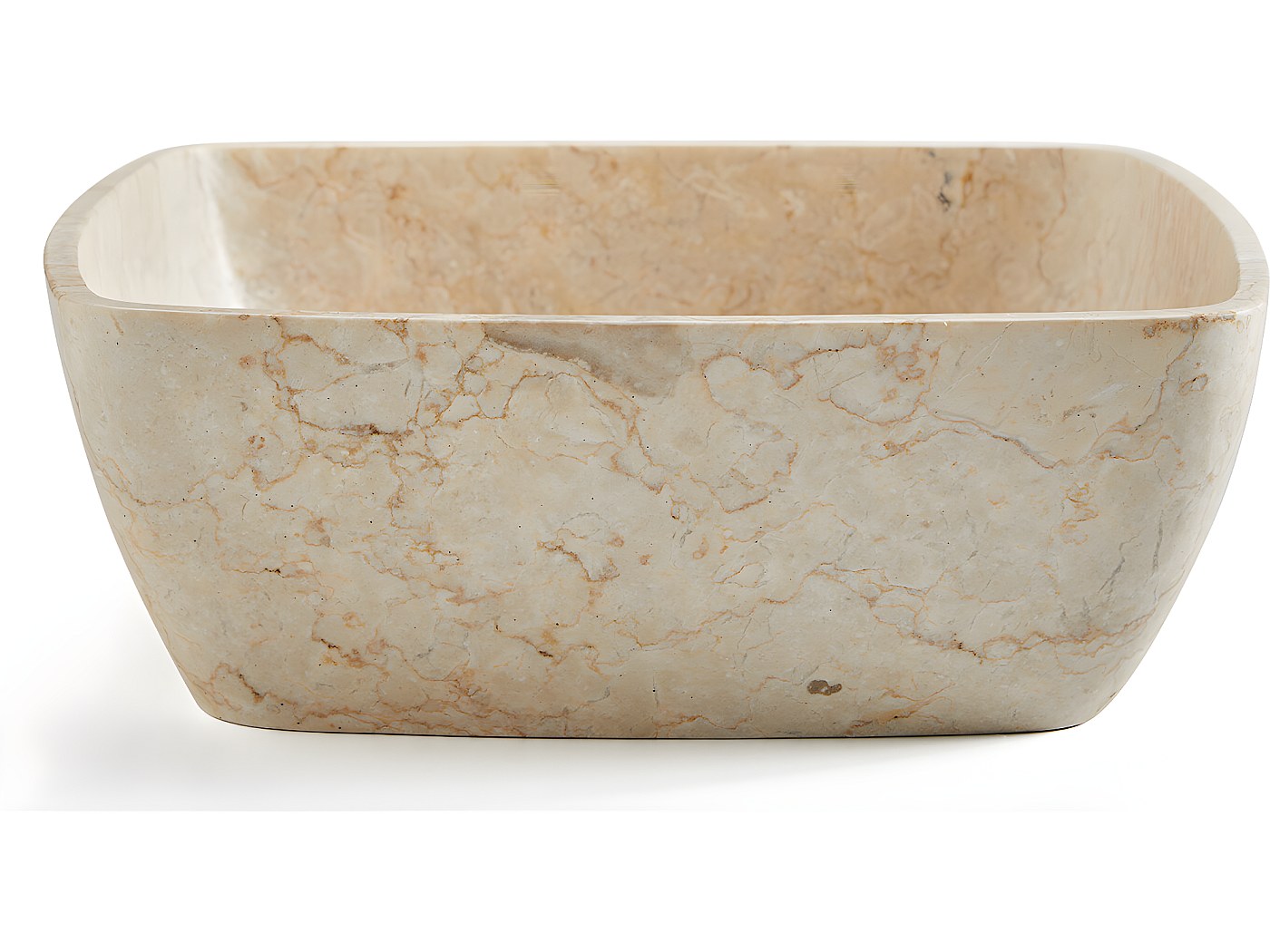 Vasque à poser / lavabo en marbre coloris beige - Longueur 40 x Hauteur ...