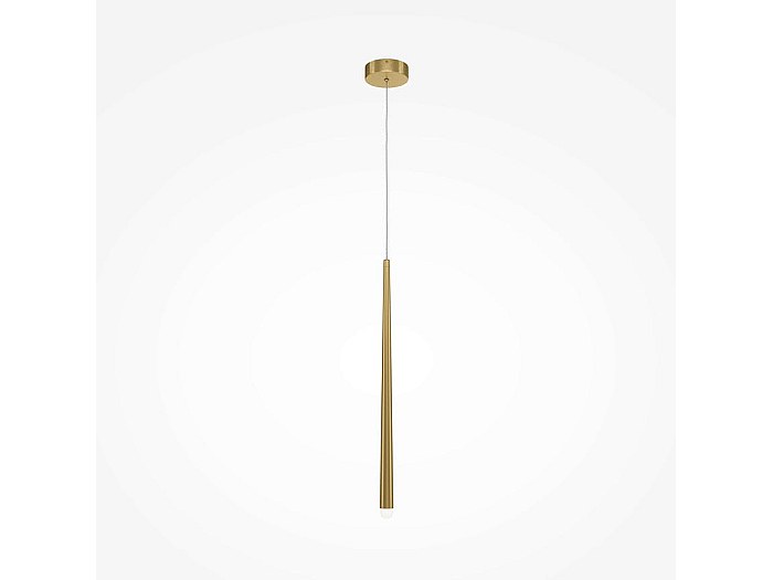 Suspension LED design dorée - 1 tige verticale AURORA