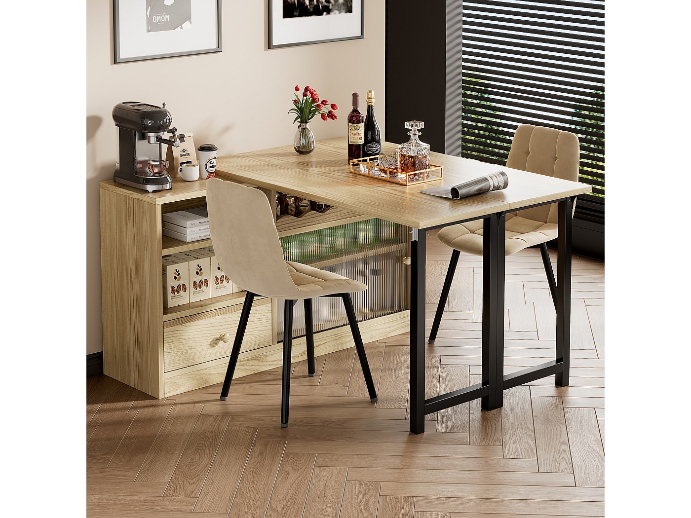 Table à manger pliante extensible - 120 x 40 x 75 cm - table mobile rotative à 360 mobile ...