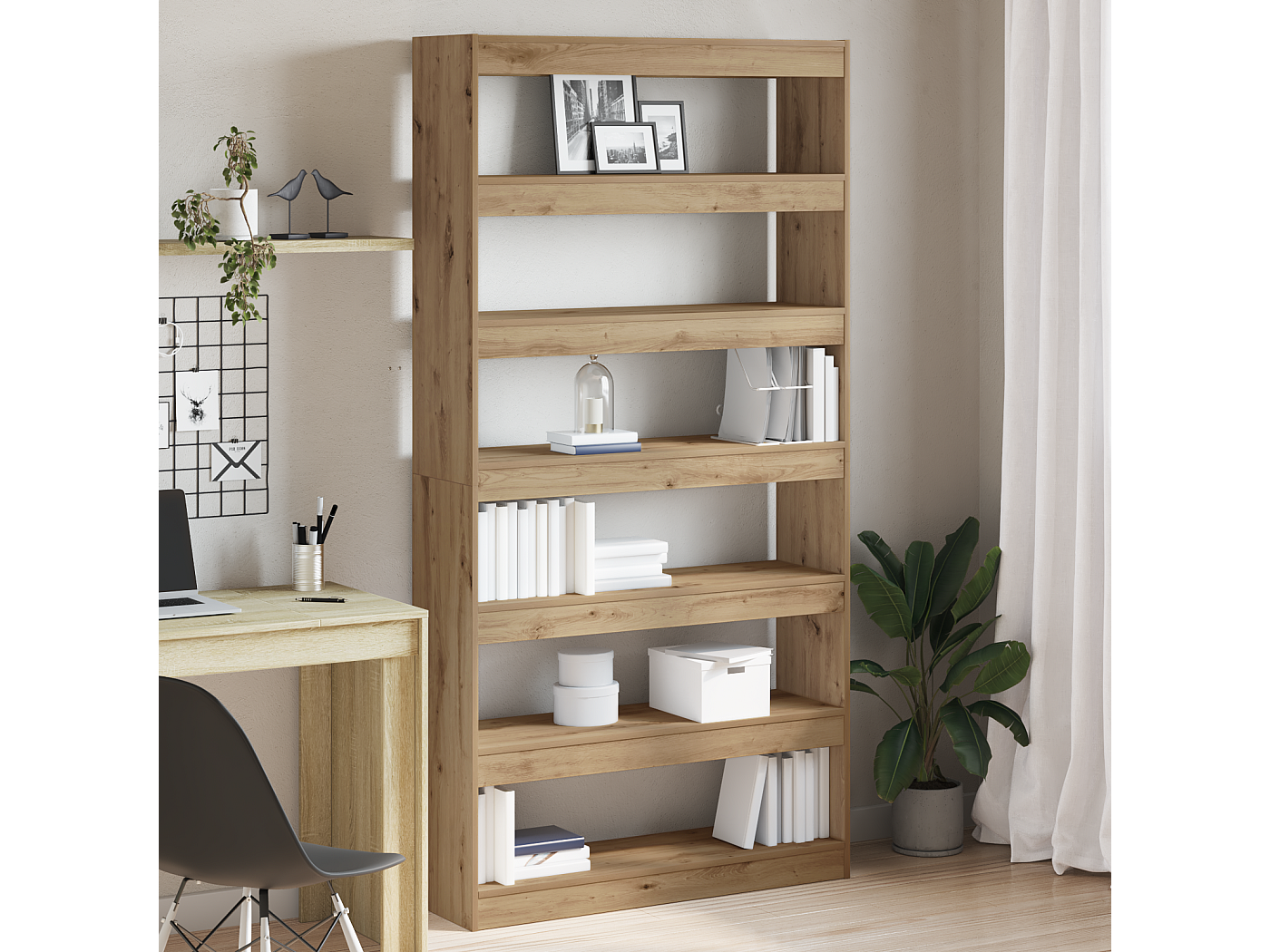 Bibliothèque | Etagère de rangement | Meuble de rangement Chêne ...