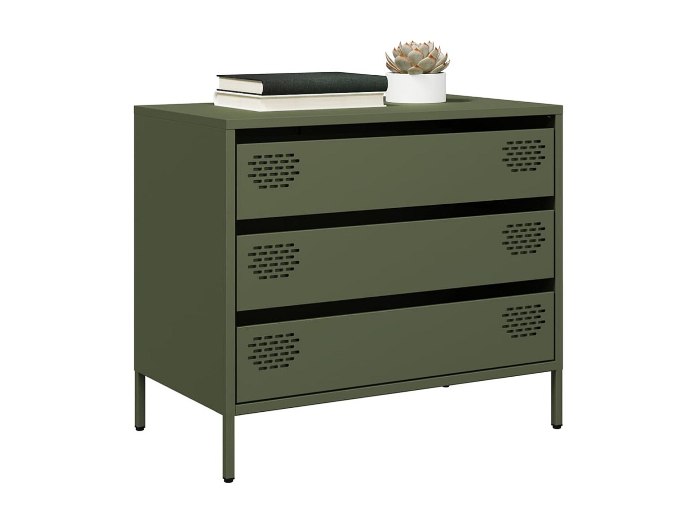 Buffet | Commode à tiroir | Meuble de rangement vert olive 68x39x58,5 ...