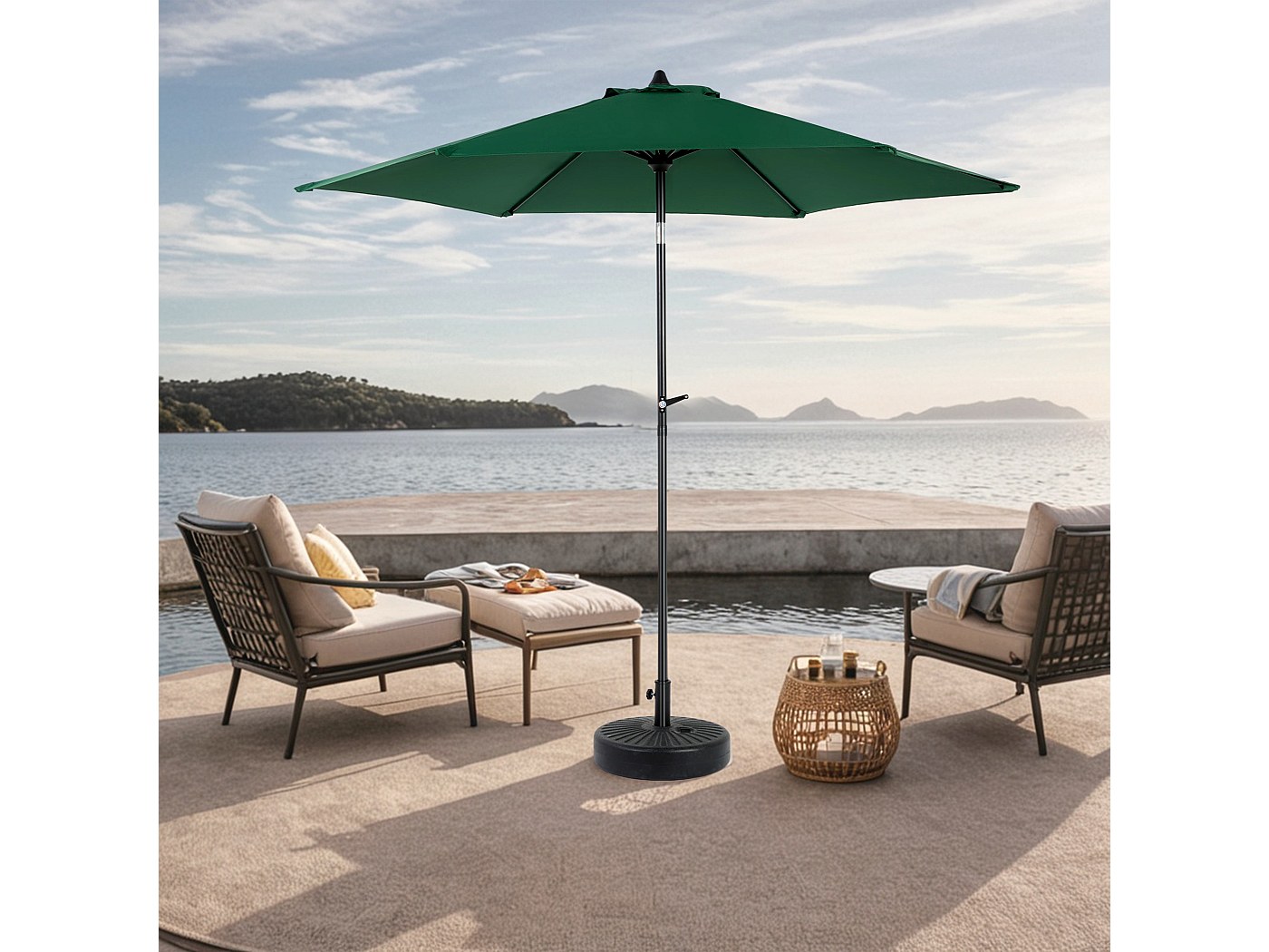 Parasol extérieur double face, rectangulaire avec manivelle, acier ...