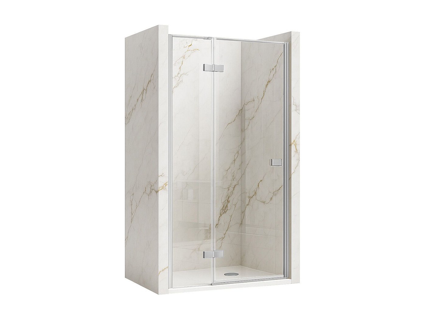 Porta Doccia Rea Atlas Chrome 80 Right