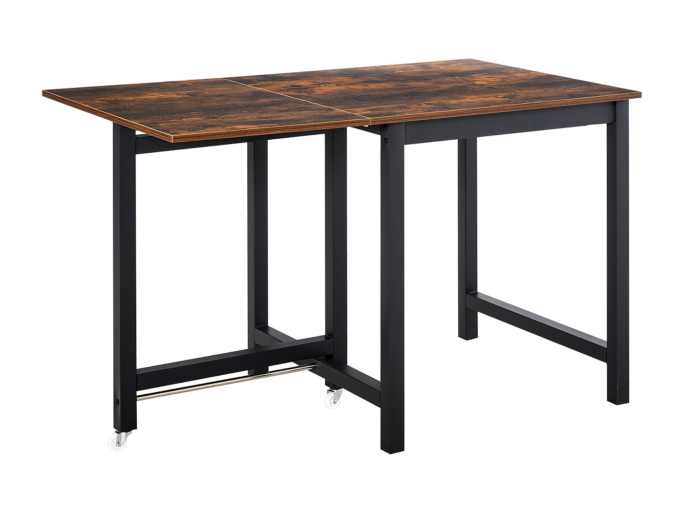 Table à manger extensible, avec roulettes, design compact, métal, bois ...