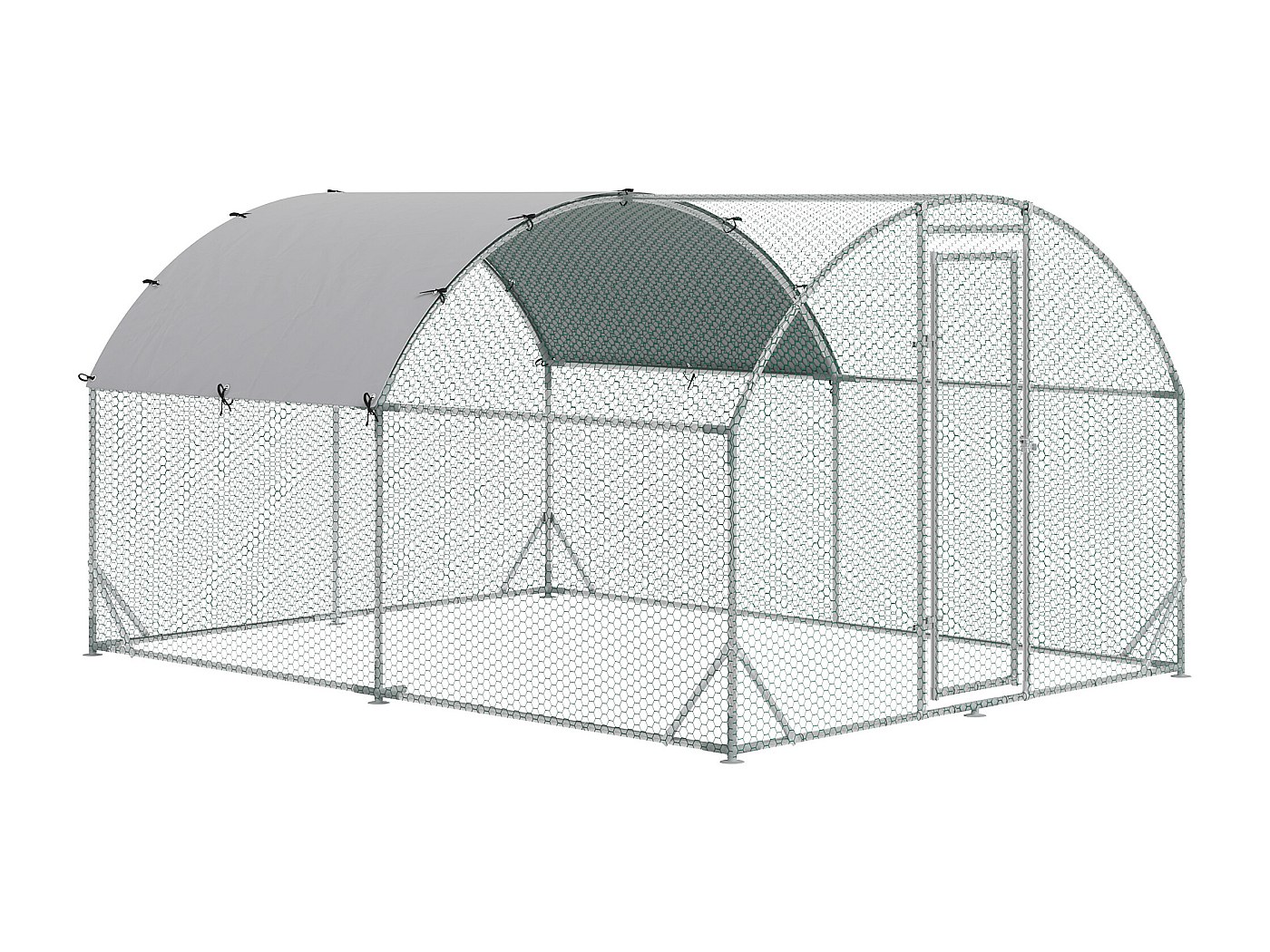 Volière extérieure pour poules et petits animaux, structure en acier ...