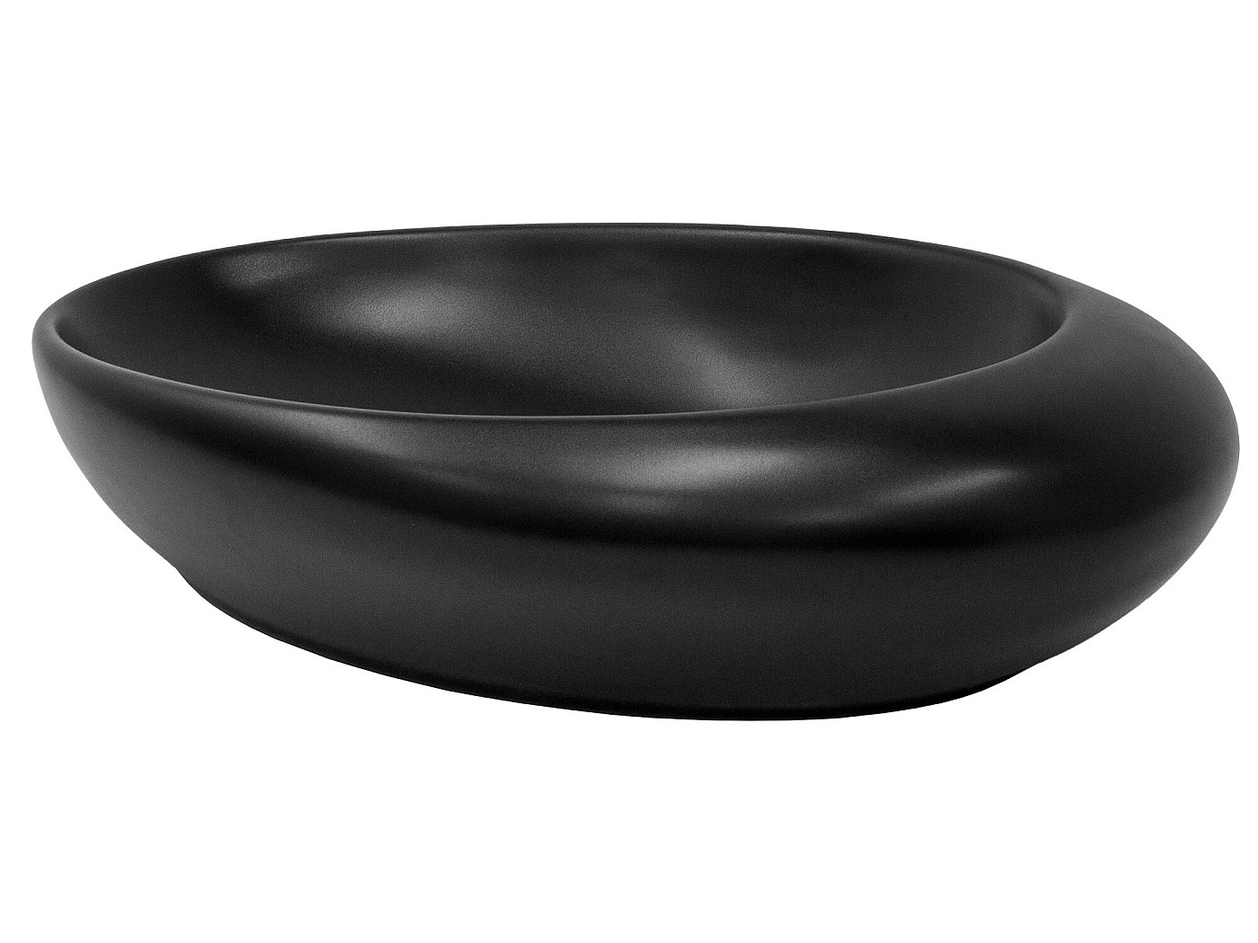 Lavabo de cerámica negro mate para baño 585x375x145 mm ECD Germany