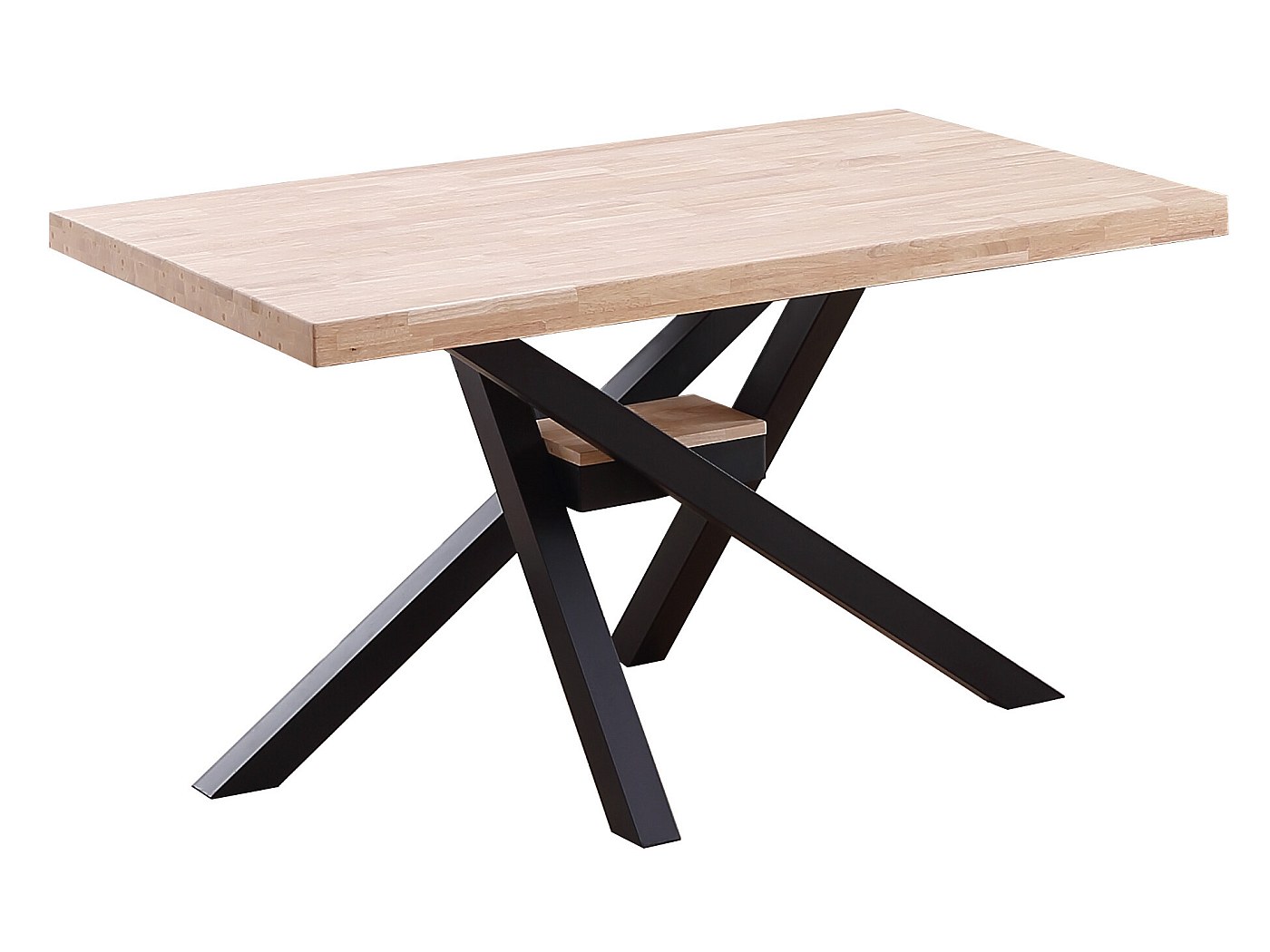 Table à manger rectangulaire en bois coloris chêne nordique pieds noir ...