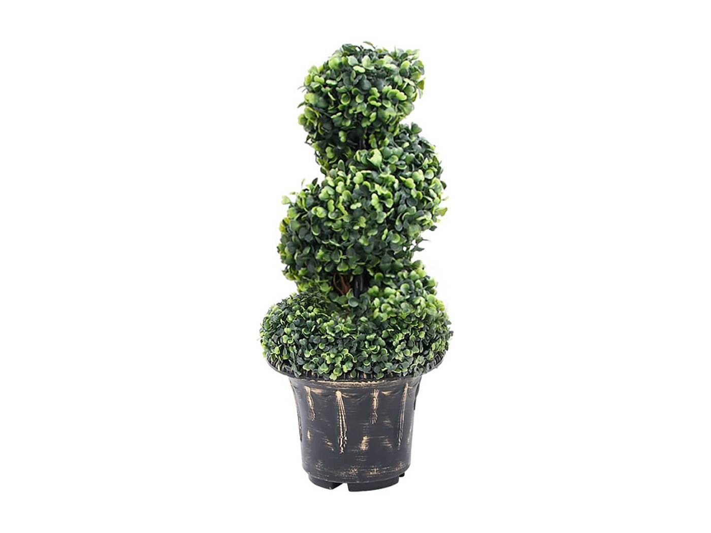 Plante de buis artificiel en spirale avec pot Vert 59 cm
