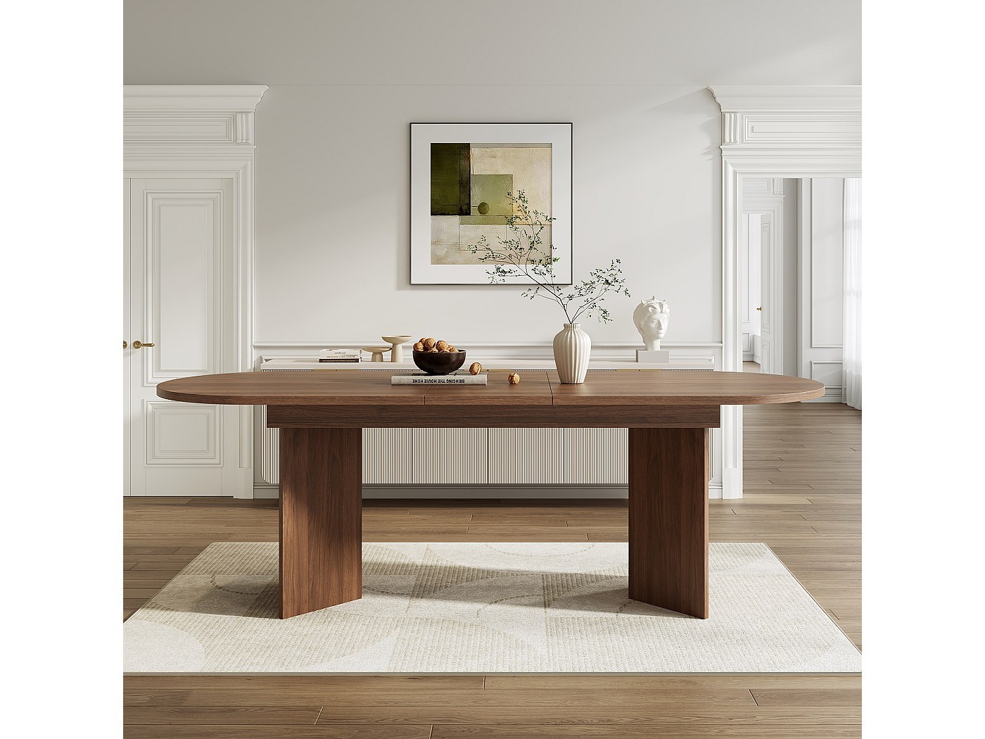 Table à manger extensible - 160/2000 x 90 x 75 cm - pour 4 à 6 ...