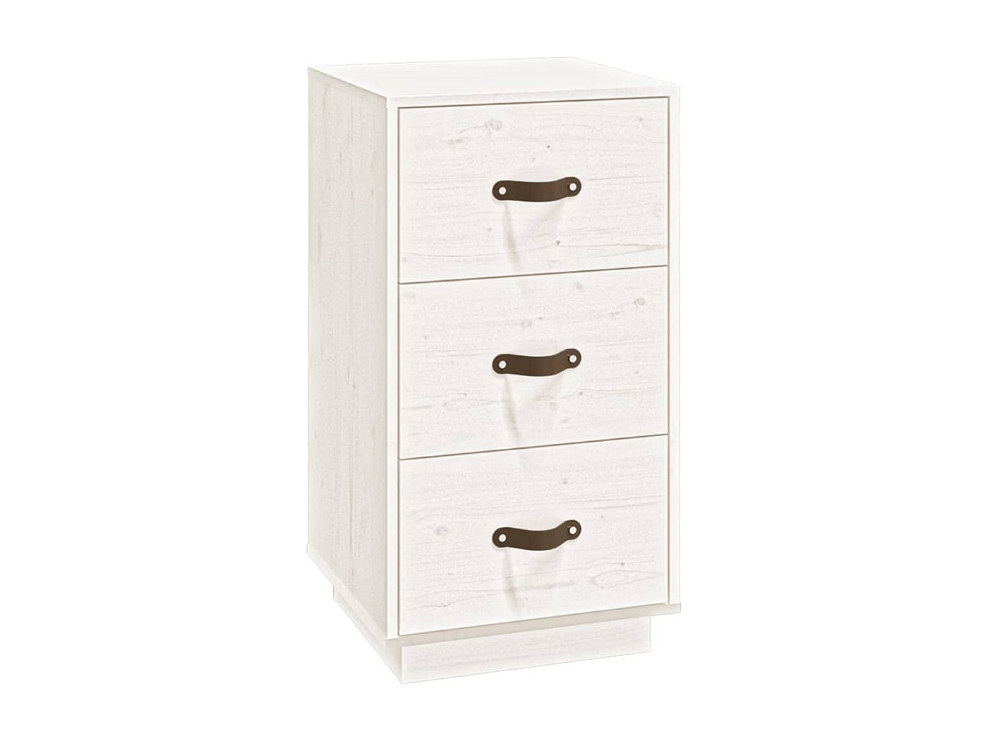 Samson Table de chevet Blanc 40x40x75 cm Bois de pin solide