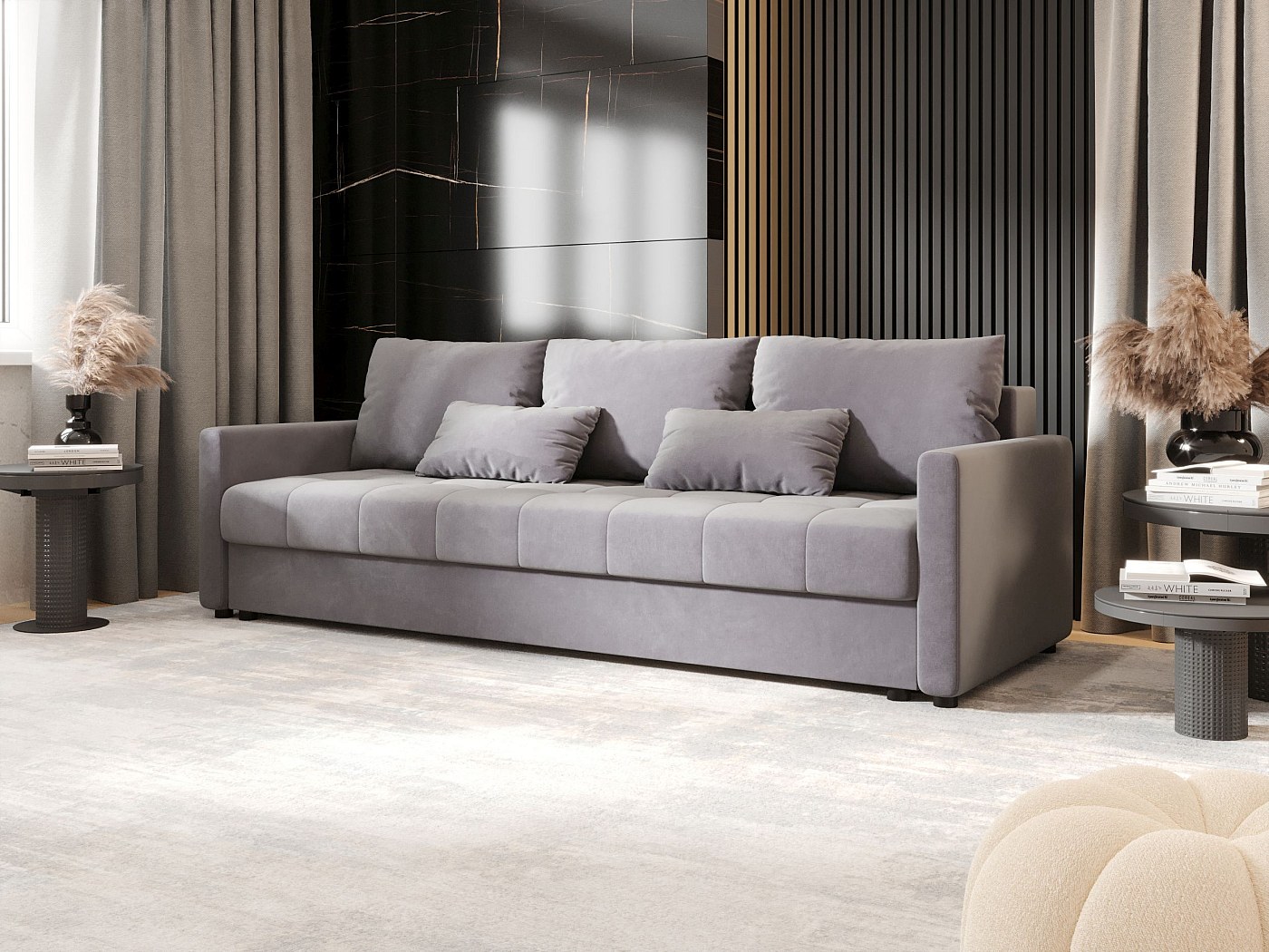 BEDANTE SOFA MOS BIS mit Schlaffunktion ITAKA 50 Hellgrau Sofa mit ...