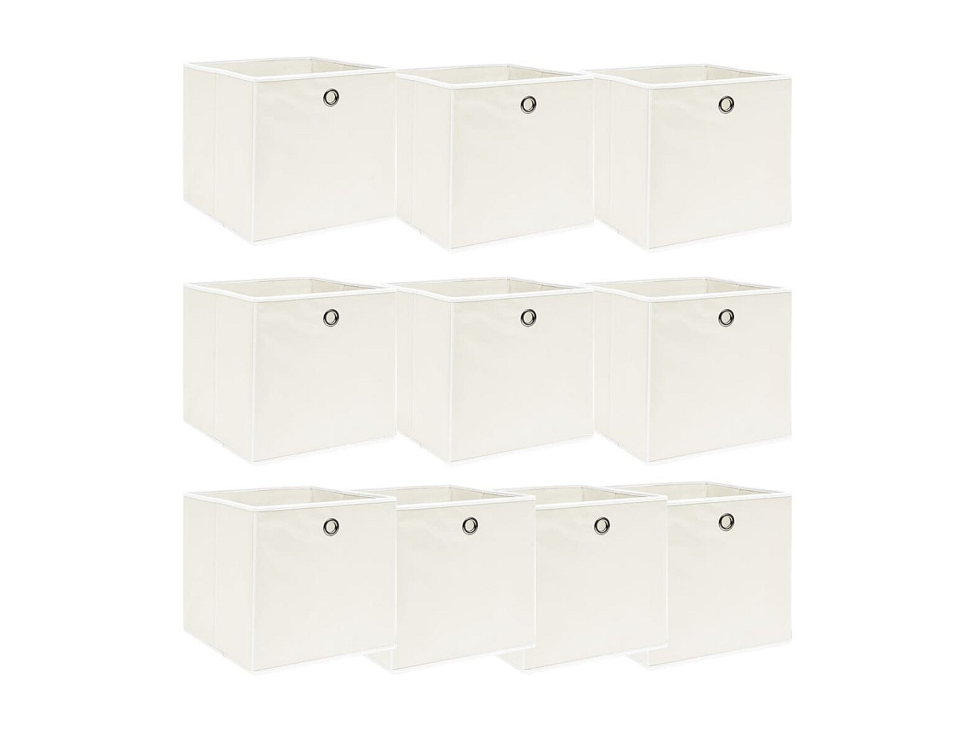 Opbergdozen 10 stuks Wit 32x32x32 cm Stof