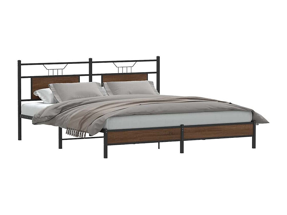 Lit double | Lit adulte | Cadre de lit chêne marron 183x203 cm
