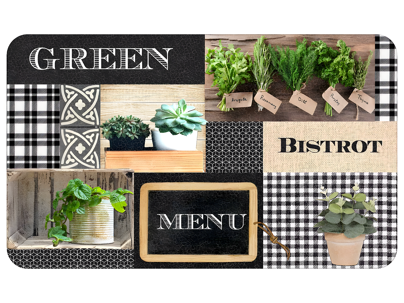 Tapis Modele Green Bistrot Menu 45x75cm