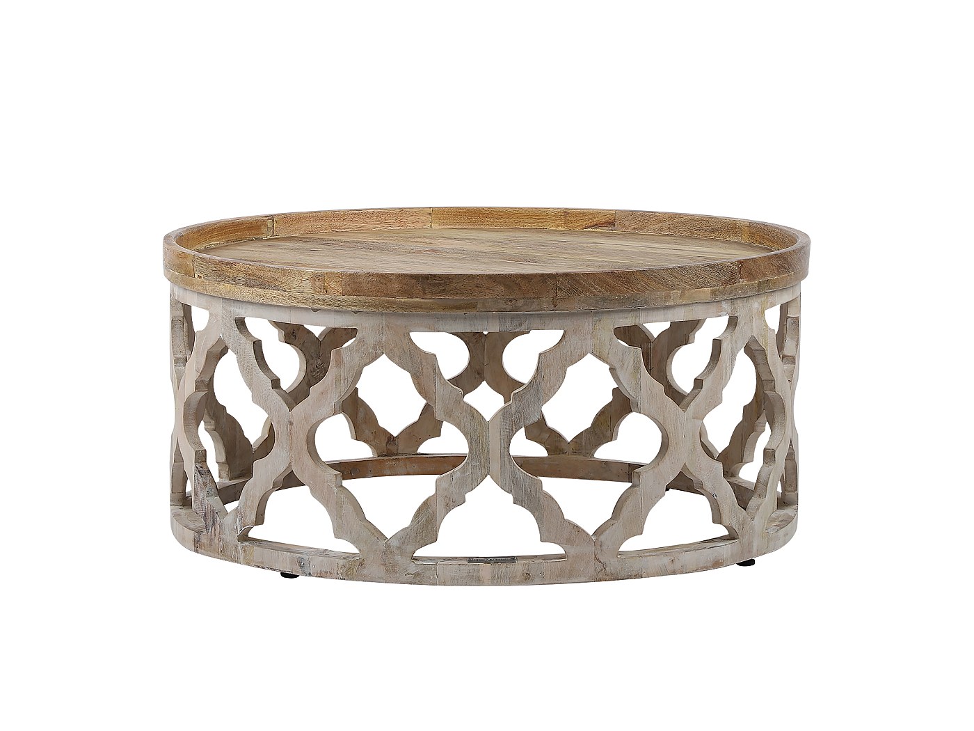 Table basse d'appoint café vintage bois de manguier massif 75x35 cm ...