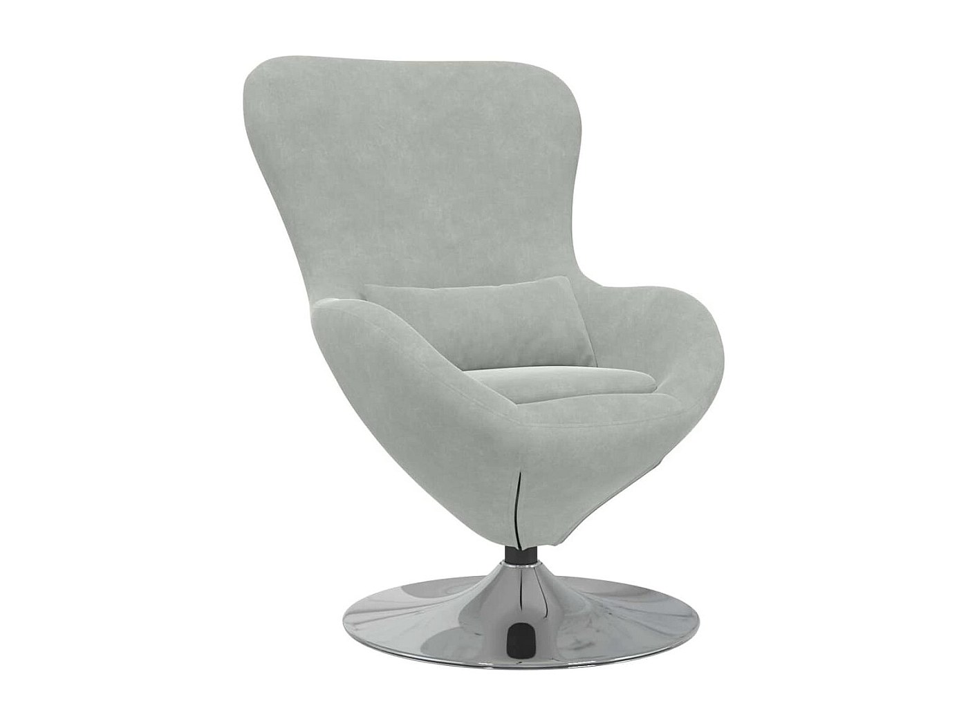 Cadeira Relax | Cadeira ovo Cinzento-claro 63x73x90 cm Veludo SHL615281
