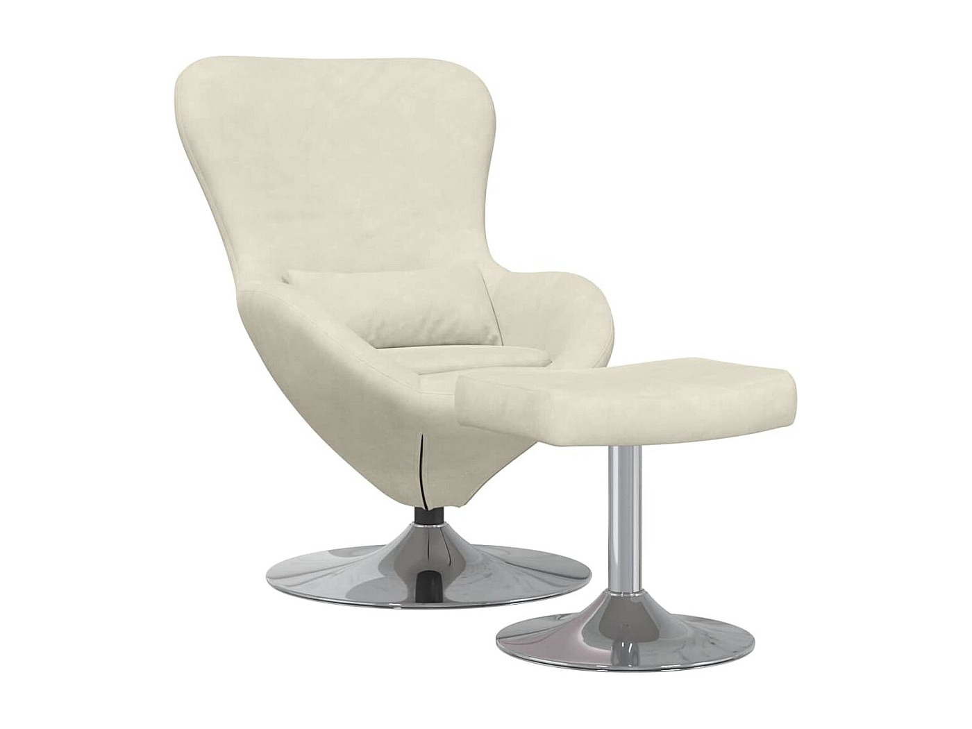 Cadeira Relax | Cadeira com Puff Creme 63x73x90 cm Veludo SHL93542