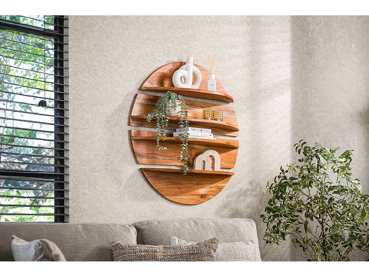 Estantería de pared Set - Madera Madera - KRISA