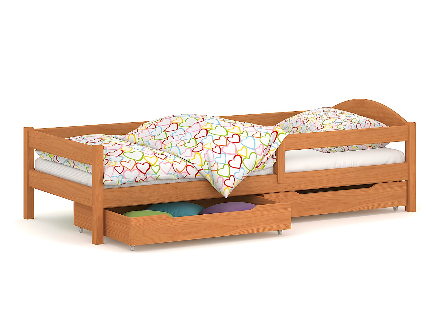 Lit simple en pin massif 180x80 Teck